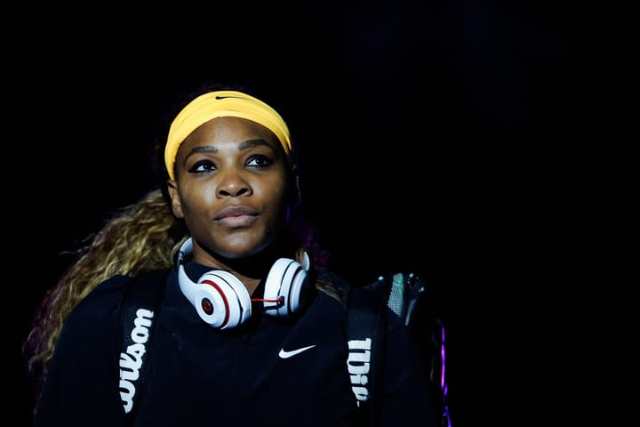 Pregnant Serena Williams shows off baby bump in tennis outfit ft. Olympia