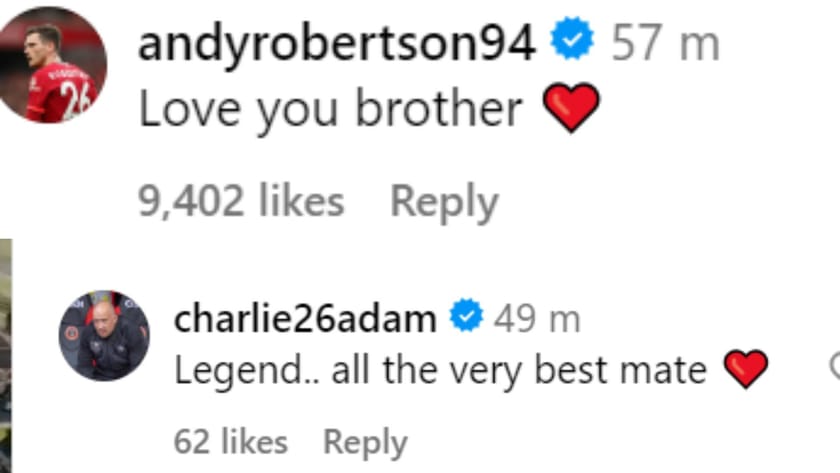 “Captain, leader, legend”, “Love you brother” – Van Dijk, Robertson and ...