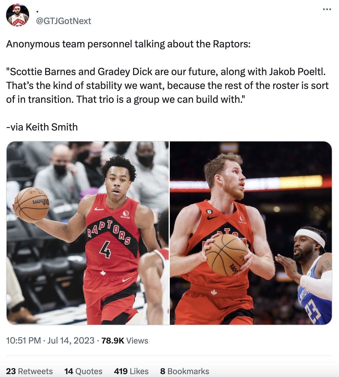 “Scottie Barnes and Gradey Dick are our future”- NBA Analyst reveals ...