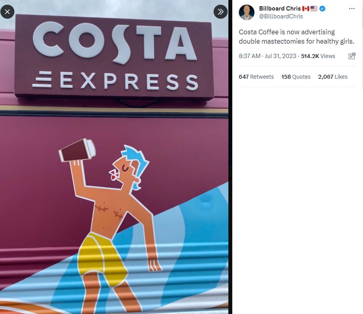 "Hope you are boycotted out of existence": Costa Coffee mastectomy controversy explained as ...