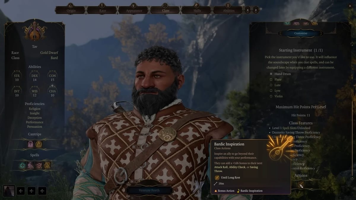 Baldur's Gate 3 Bard guide: Best builds, skills, and more