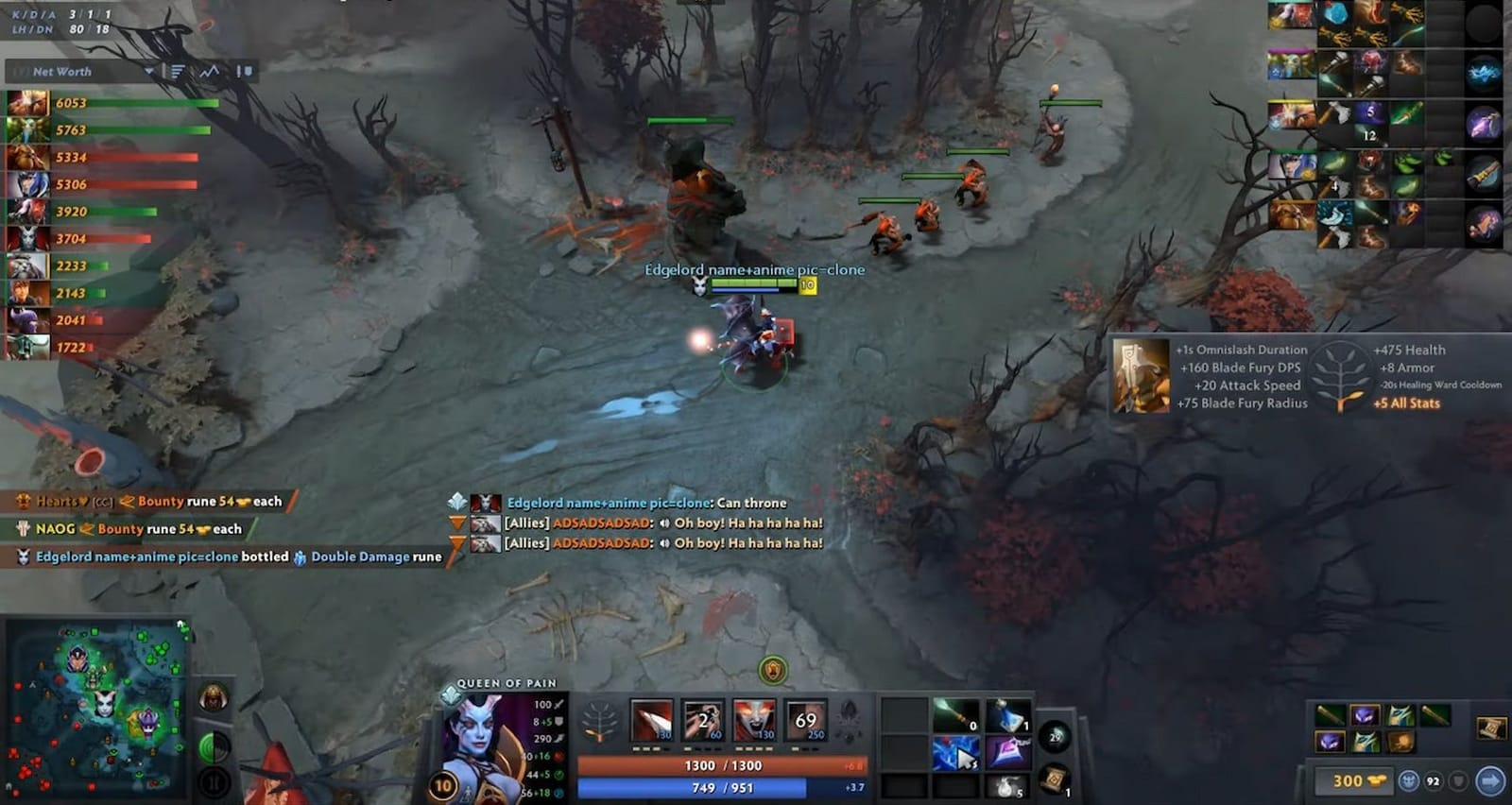 Will destroying items in a Dota 2 game lead to bans?