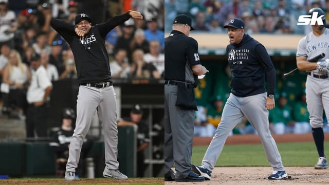 Aaron Boone's animated mimicry of umpire initiates meme fest from MLB fans