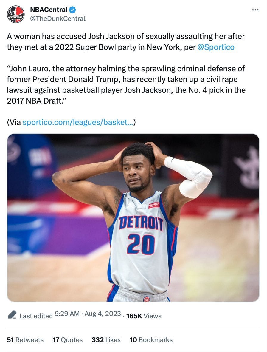 "What do Donald Trump and Josh have in common?" - Josh Jackson accused ...