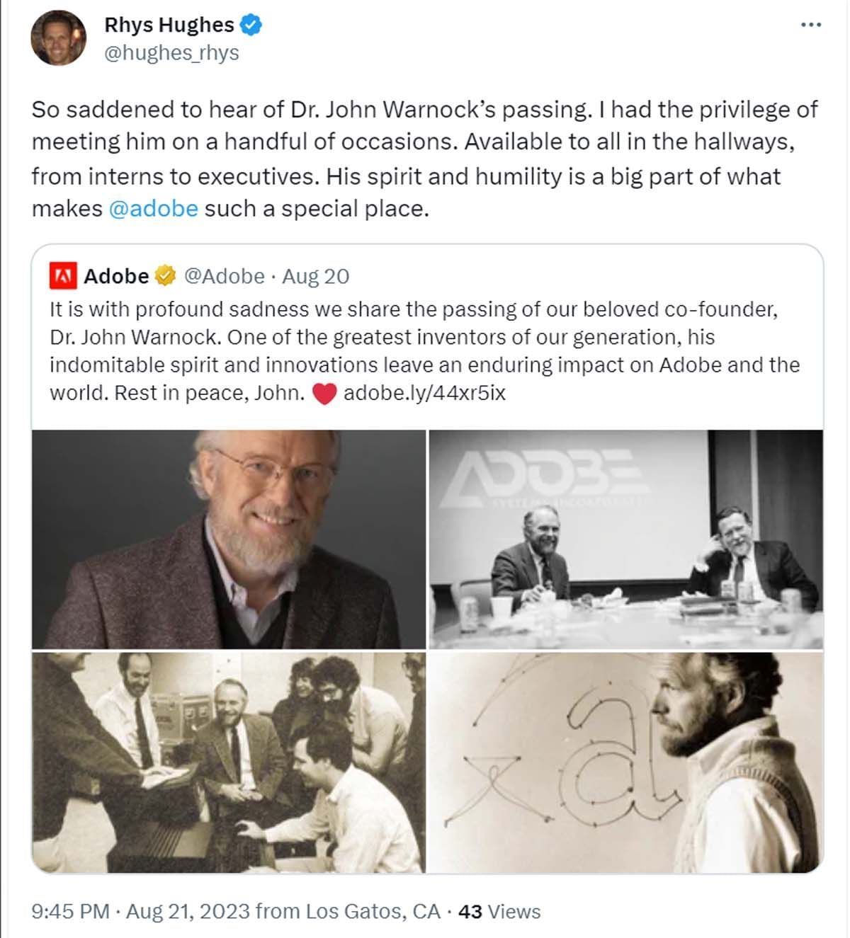 Who is John Warnock? Tributes pour in as Adobe co-founder passes away at 82