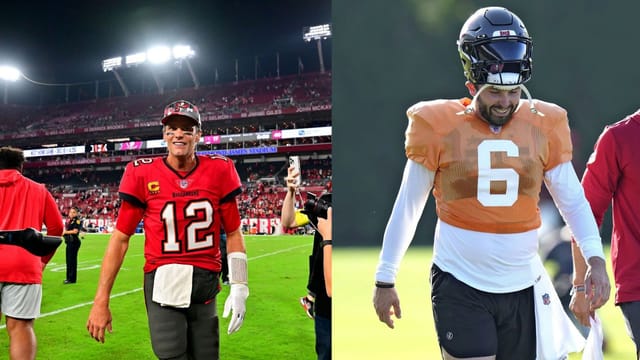 Mike Florio cautions Baker Mayfield amid rumors of Tom Brady's return ...