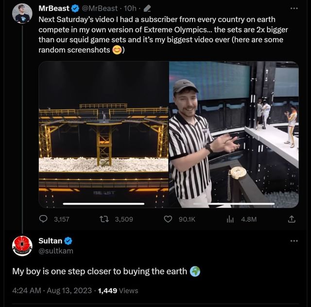 "One step closer to buying the Earth" - Fans react as MrBeast reveals ...