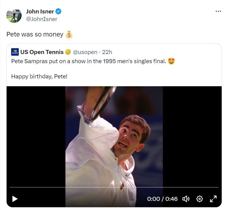 Sampras news: "Pete Sampras was so money" - John Isner recalls American ...