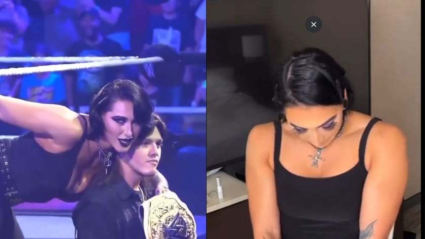 Rhea Ripley and Dominik Mysterio were flustered after WWE star walked in on them backstage