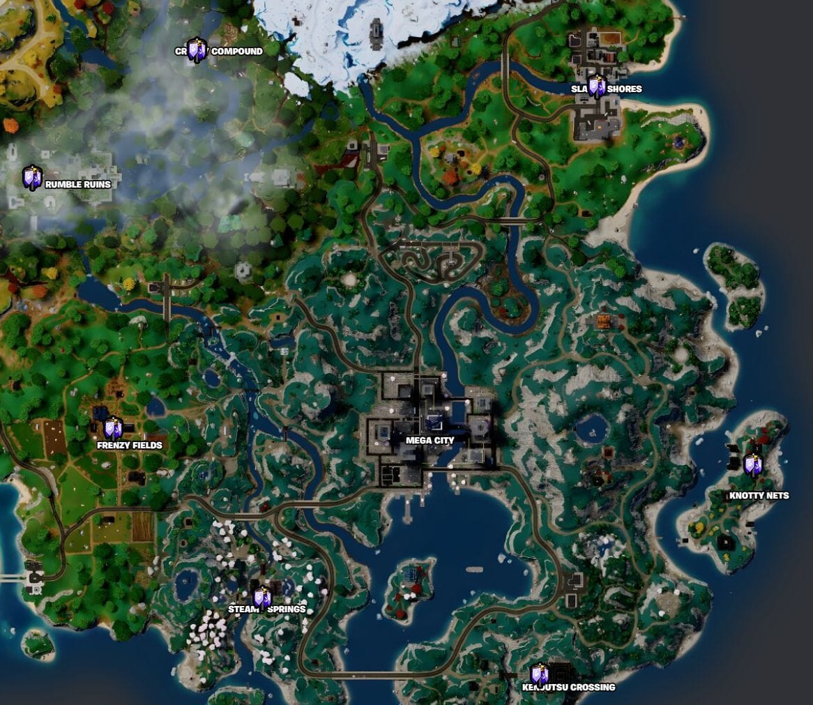 All Capture Point locations in Fortnite Chapter 4 Season 4