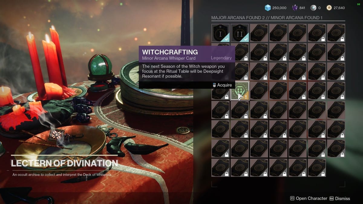Destiny 2 Season of the Witch Deck of Whispers guide: Cards ...