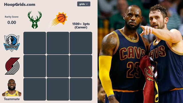 NBA HoopGrids answers for today August 3: LeBron James teammate who has ...