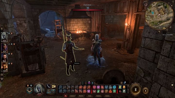 Where to find the Tiefling blacksmith Dammon in Baldur's Gate 3