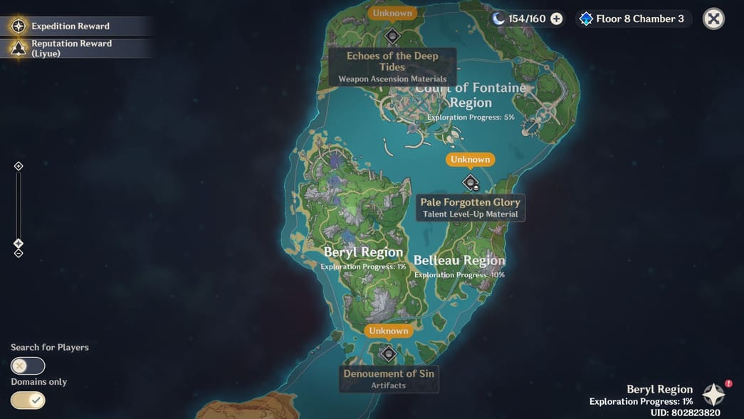 Complete Fontaine map for Genshin Impact: Underwater and surface locations