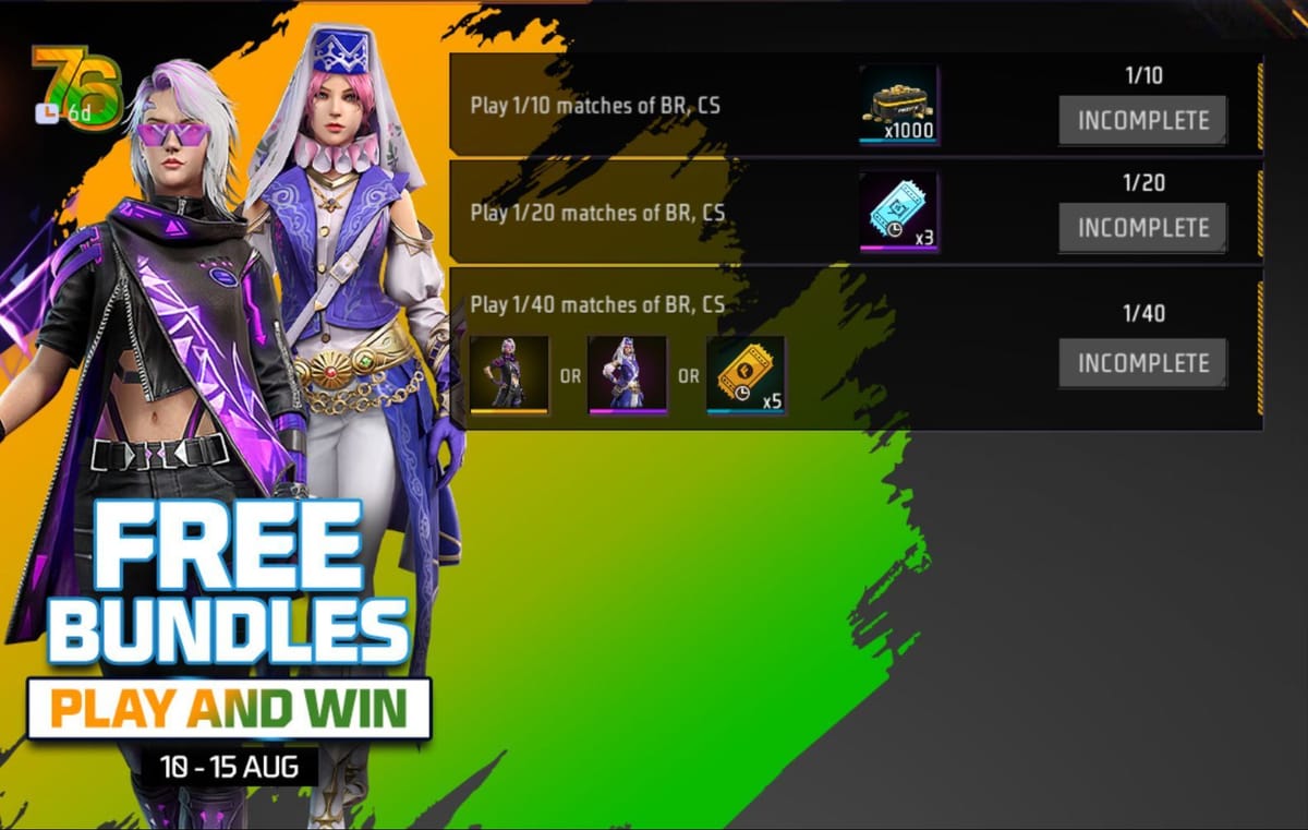 Free Fire MAX Road to Independence event: How to get free Cosmic ...