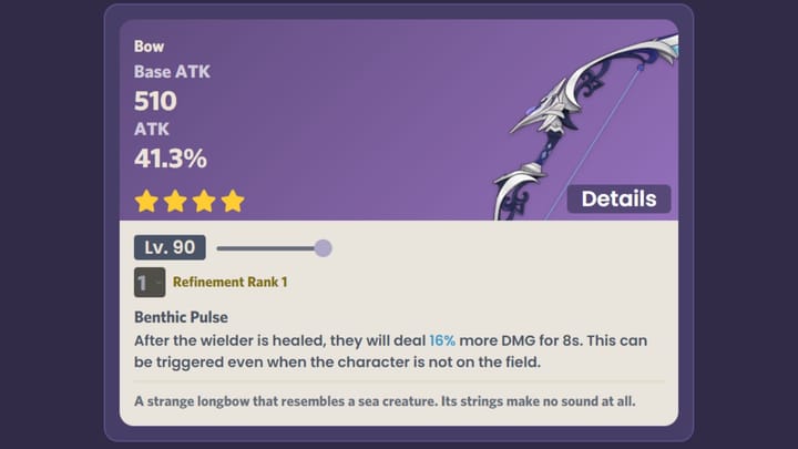 Genshin Impact Fontaine craftable weapons and their stats