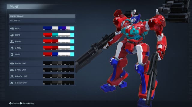 optimus prime: Armored Core 6 Transformers Optimus Prime build guide: parts, colors, and more