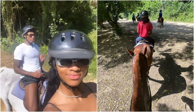 LSU star Angel Reese goes horseback riding with boyfriend Cam'Ron ...