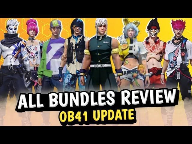 Free Fire OB41 bundles, weapon skins, and emotes leaked