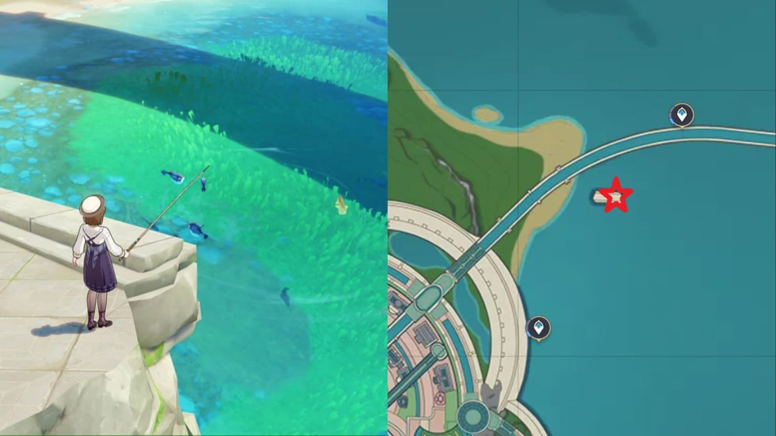 Genshin Impact Fontaine Fishing locations