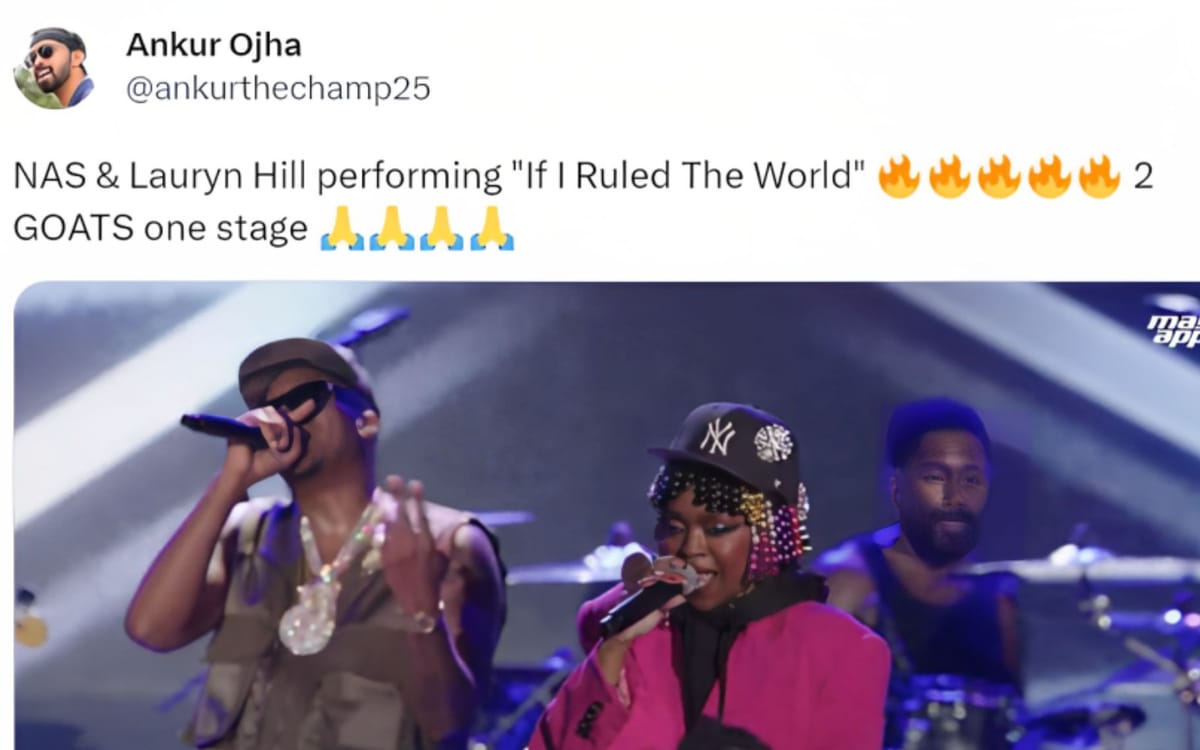 "2 goats one stage": Fans go gaga as Nas brings out Lauryn Hill during ...