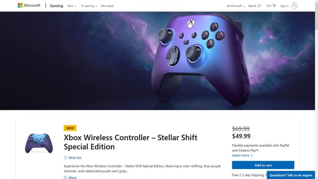 Xbox Wireless Controller Stellar Shift drops under $50
