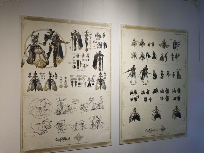 Genshin Impact Fontaine design concepts in Game Art Exhibition ...