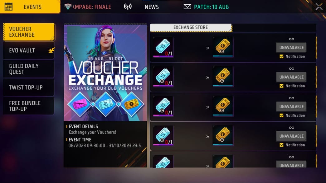 Free Fire MAX Evo Vault event: Evo gun skins, price, and more