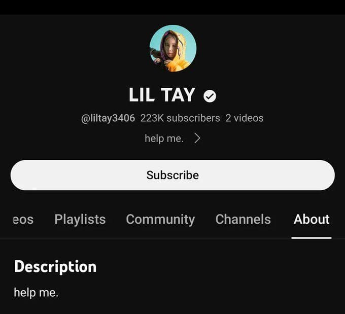 "Getting EXTREMELY SCARY": Lil Tay's 'Help Me' YouTube bio debunked as ...