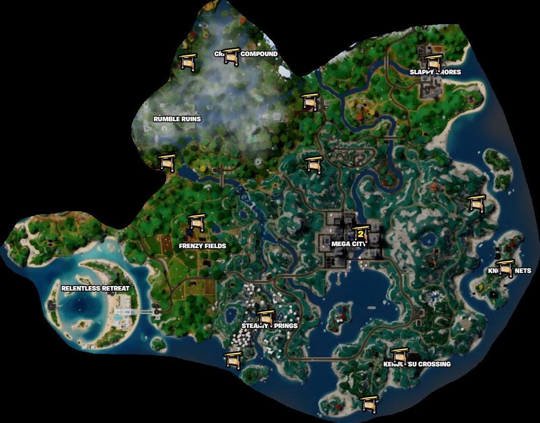 All Job Board locations in Fortnite Chapter 4 Season 4