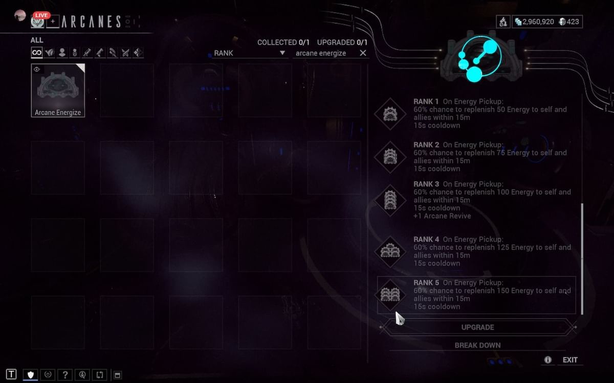 Warframe Arcane Energize: stats, how to get, and more