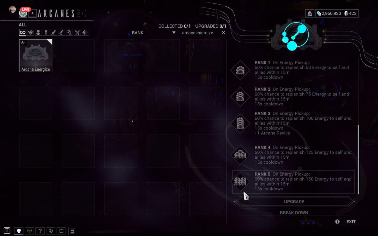 Warframe Arcane Energize: stats, how to get, and more