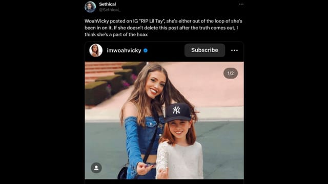 "A part of the hoax": Lil Tay death hoax thread goes viral as Woah Vicky and RiceGum's ...