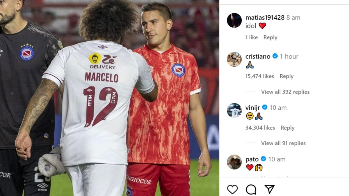 Cristiano Ronaldo reacts as Marcelo sends emotional message to Luciano ...