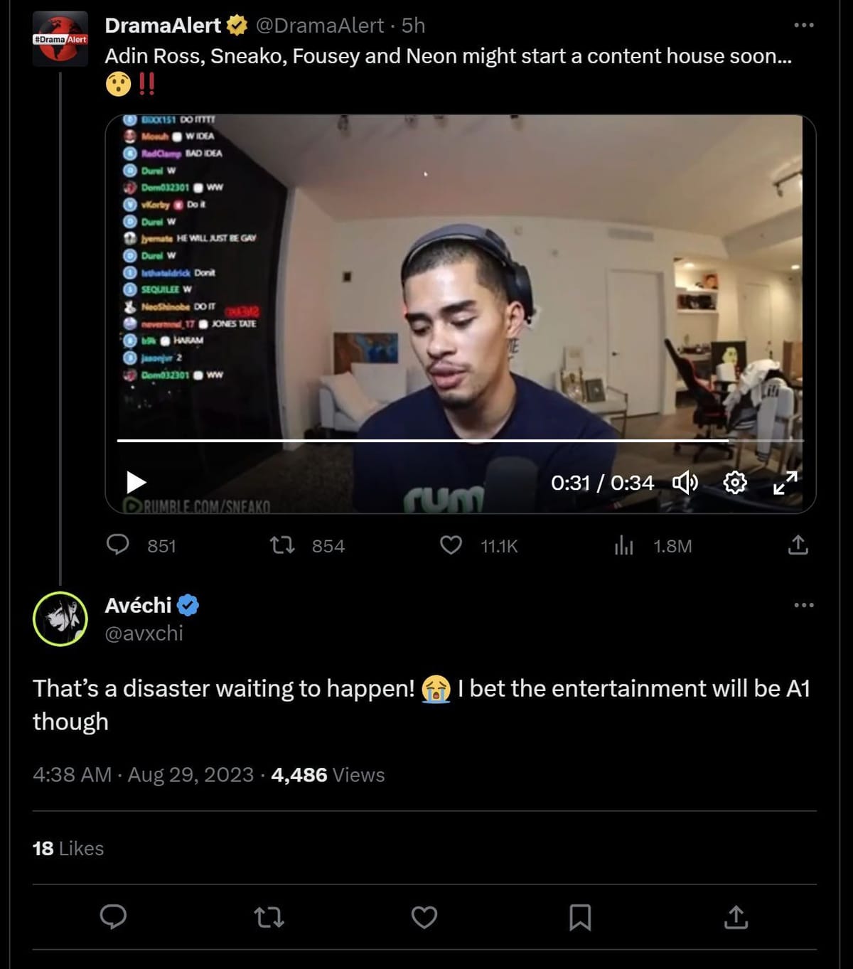 Adin Ross Sneako content house: "That’s a disaster waiting to happen ...