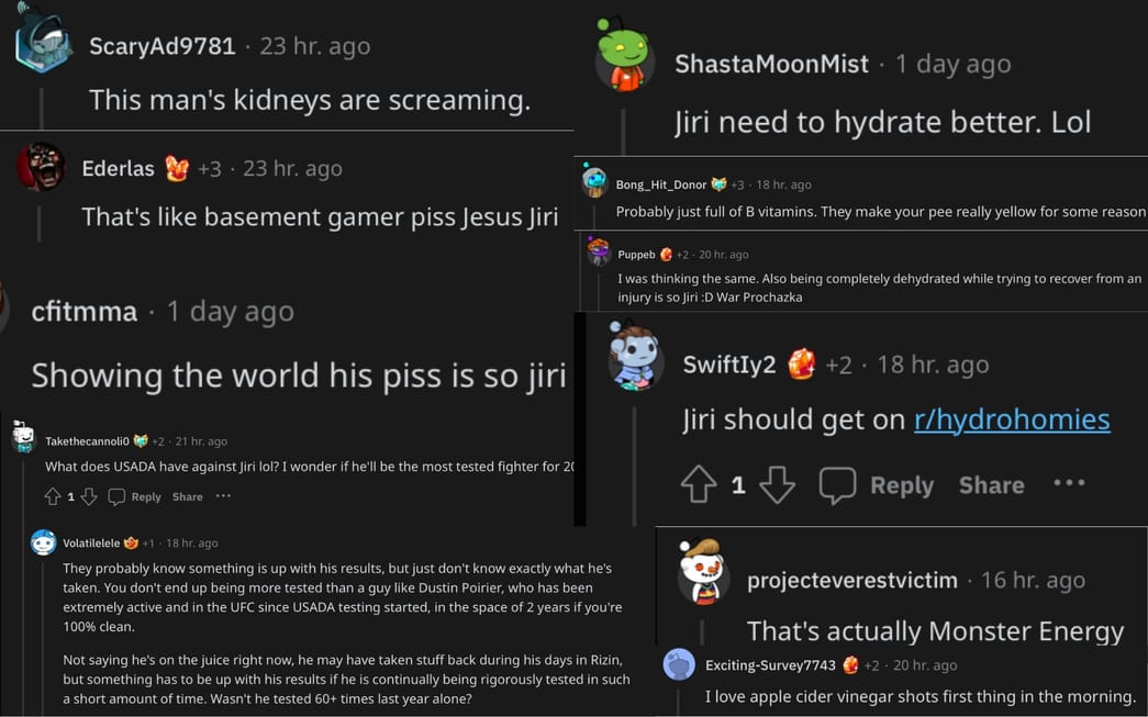 USADA: "Man's kidneys are screaming" - Jiri Prochazka's USADA test pee ...