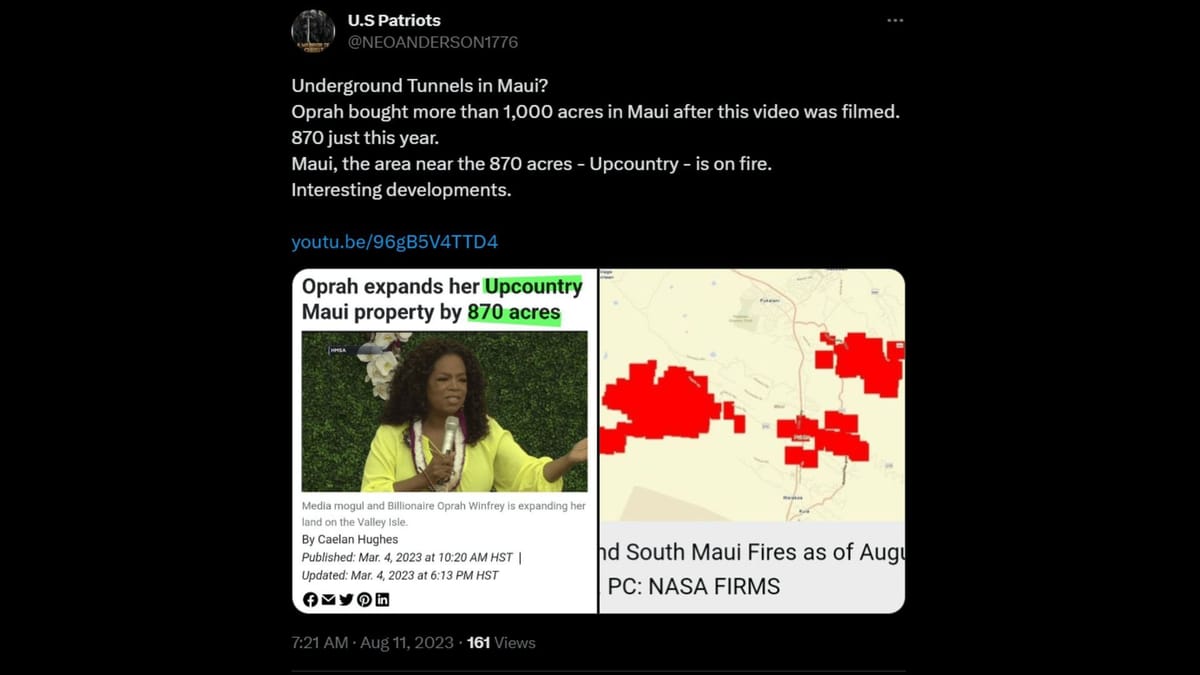 "Bomb shelter/hideout": Oprah Maui conspiracy theory goes viral, sparks ...