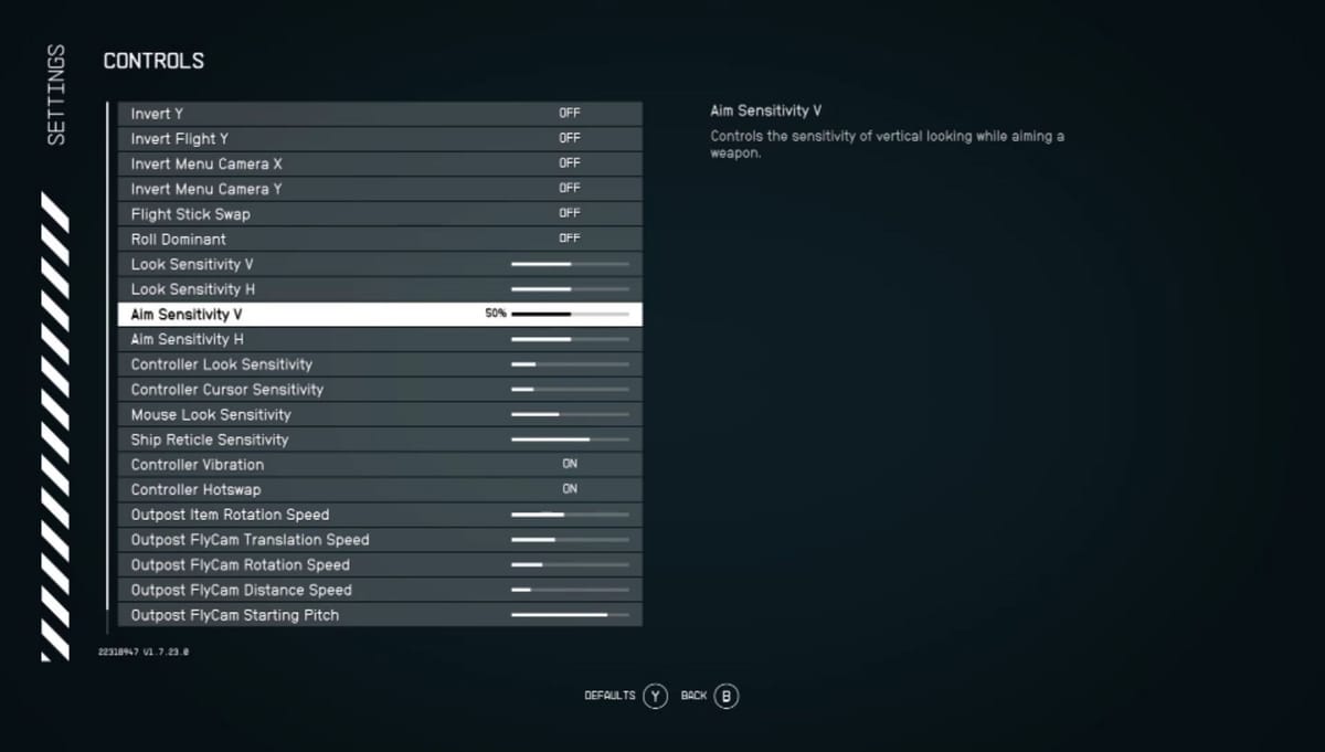 Starfield best controller settings