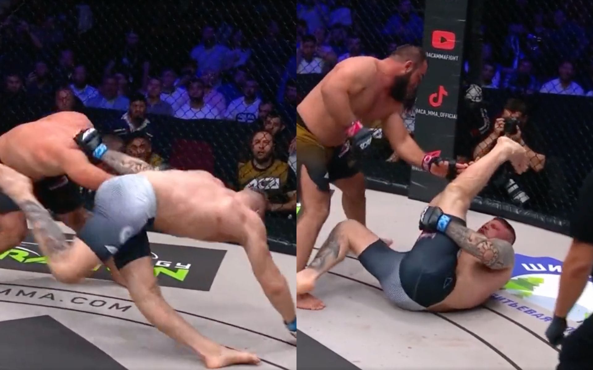 Grigoriy: Video: Heavyweight fighter snaps leg in freak injury at ACA ...