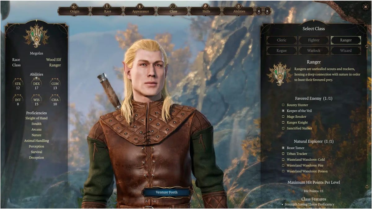 Top 20 Ranger names for Baldur's Gate 3