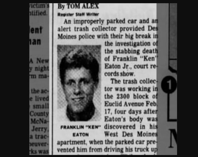 Who were the two suspects arrested in Ken Eaton's 1988 murder? Details ...