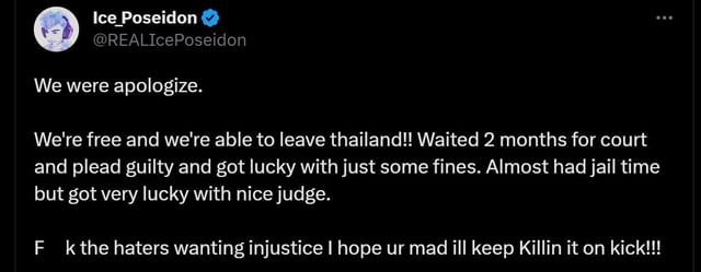"F**k the haters wanting injustice" - Ice Poseidon reveals he's out of ...