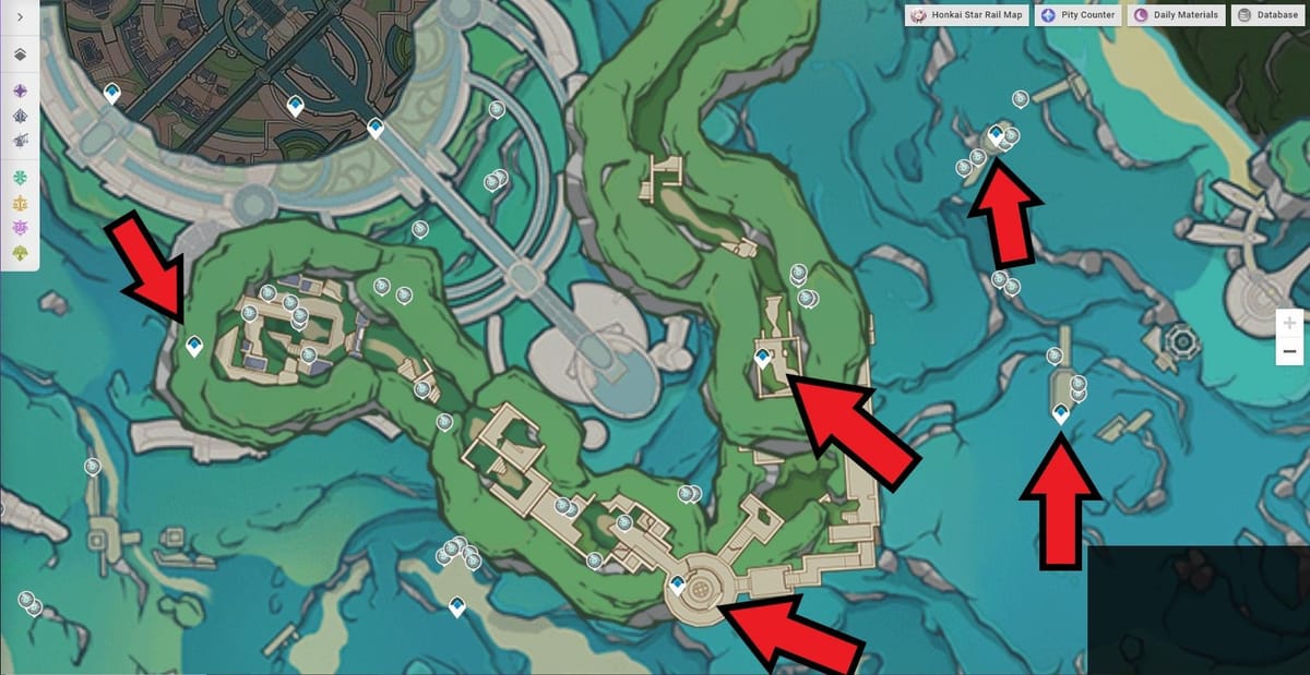 Genshin Impact Beryl Conch locations in Fontaine