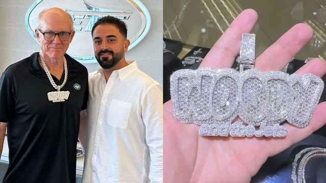 IN PHOTOS: Woody Johnson rocks 80 carat emerald and diamond-studded chain ahead of Jets 2023 season