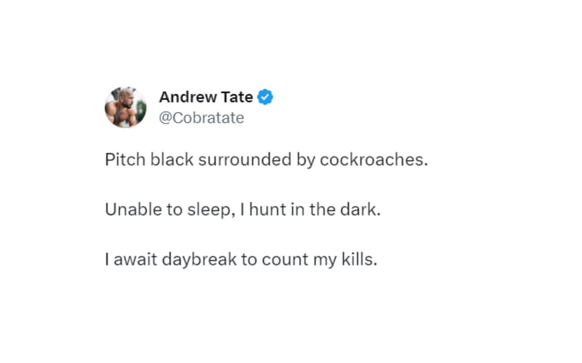 Andrew Tate's 24-hour jail cell recreation live stream: Controversial ...