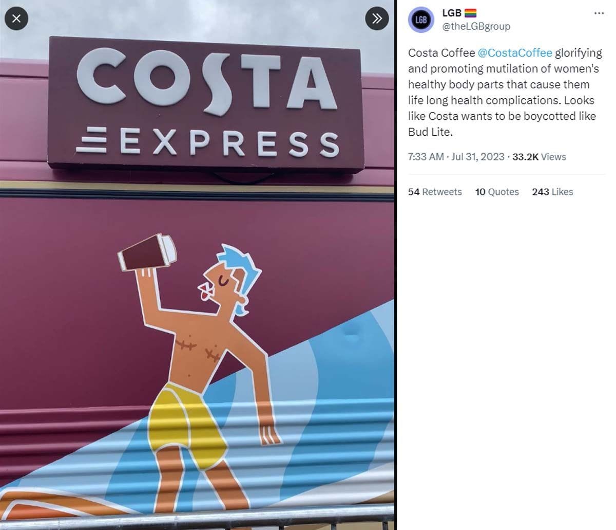 "Hope you are boycotted out of existence": Costa Coffee mastectomy ...