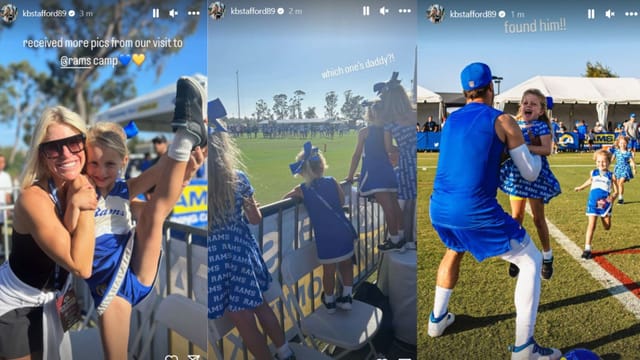 IN PHOTOS: Matthew Stafford's wife Kelly brings daughters along at Rams ...