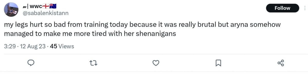 "Really doesn't want to be No. 1" "Unserious girl; when she gets close ...