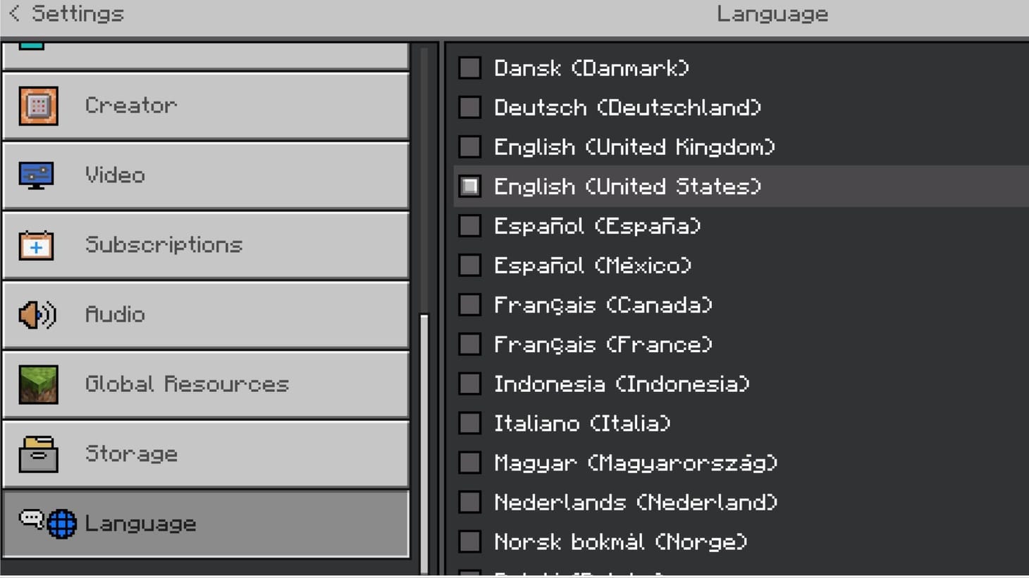 language: How to change language in Minecraft