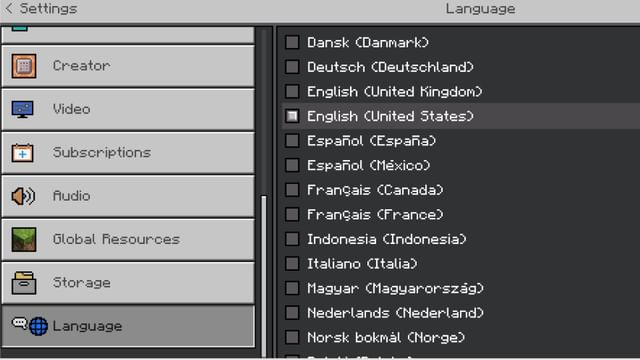 language: How to change language in Minecraft
